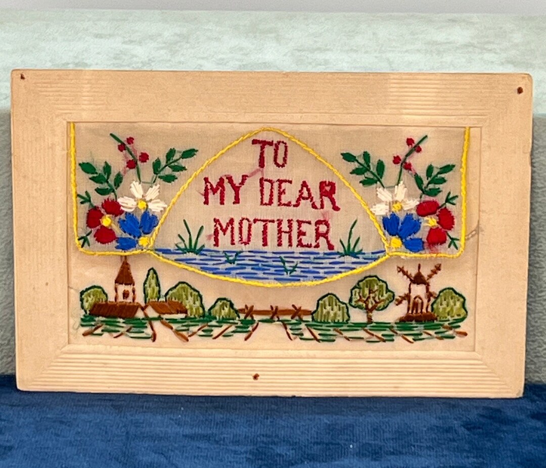 Antique WWI Hand Embroidered Postcards 4 - Etsy
