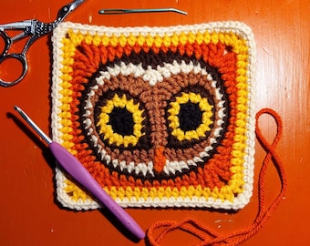 Crocheted Owl Granny Square Bag - Etsy