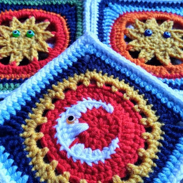 Sun and Moon Granny Square - Etsy