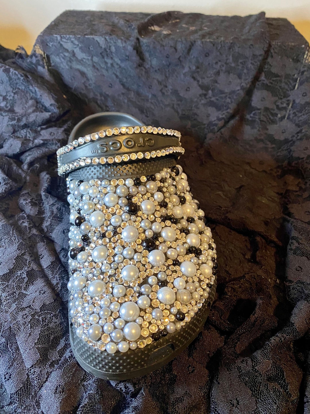 Blinged Crocs With Pearls and Rhinestones - Etsy