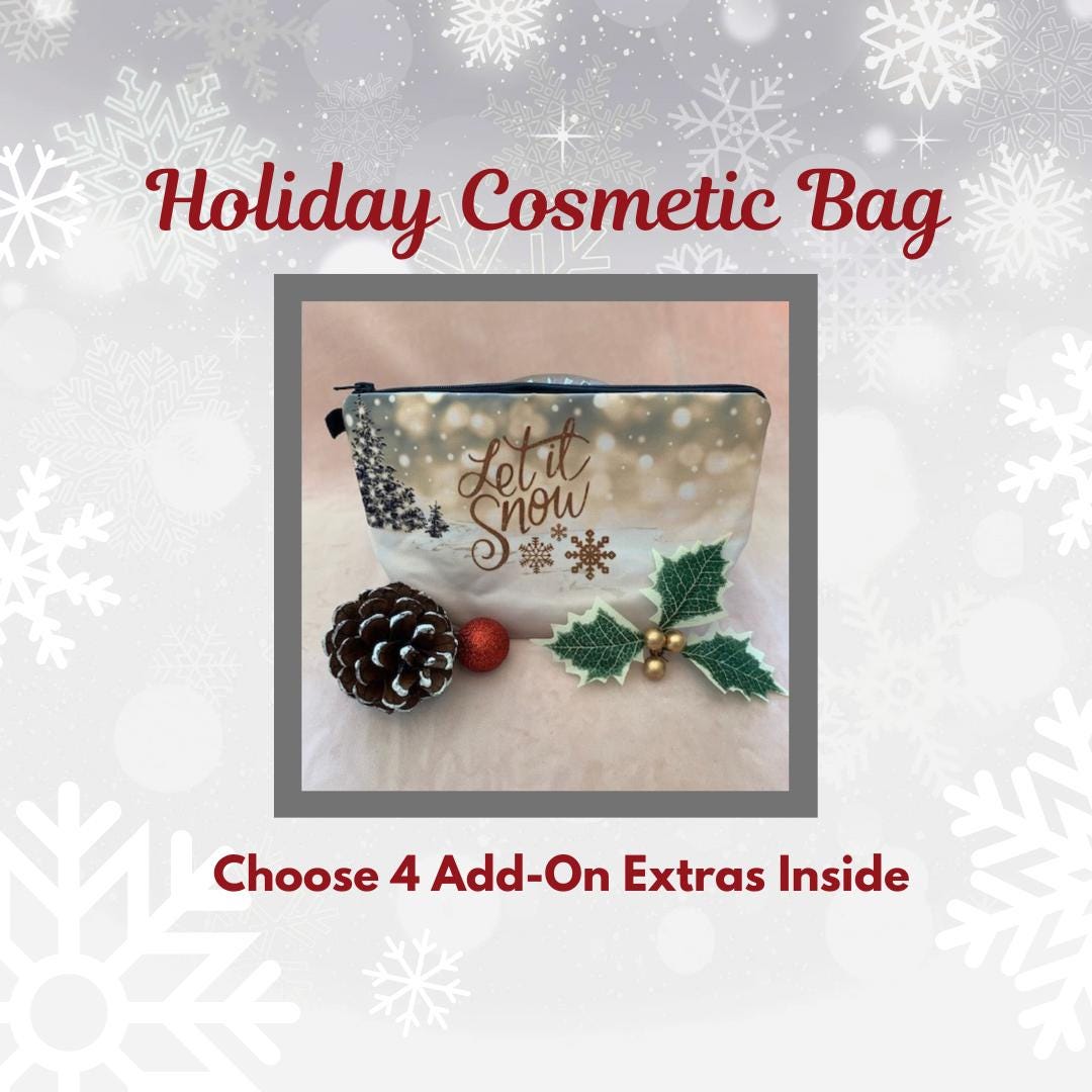 Holiday Cosmetic Bag,christmas Make-up Bag,gift for Her,travel Toiletry ...
