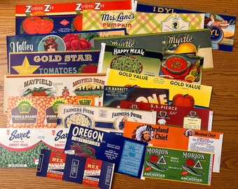 CAN and CRATE LABELS Vintage Images Instant Download Digital Collage ...