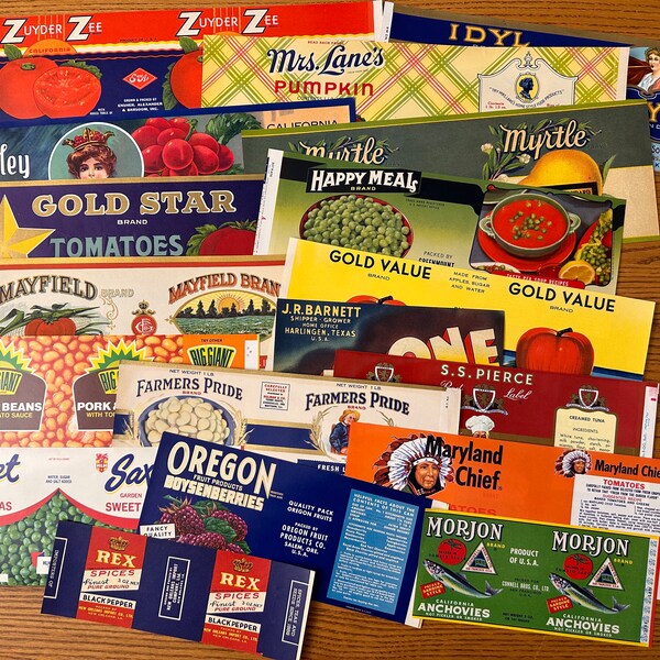 Vintage Can Labels - Etsy