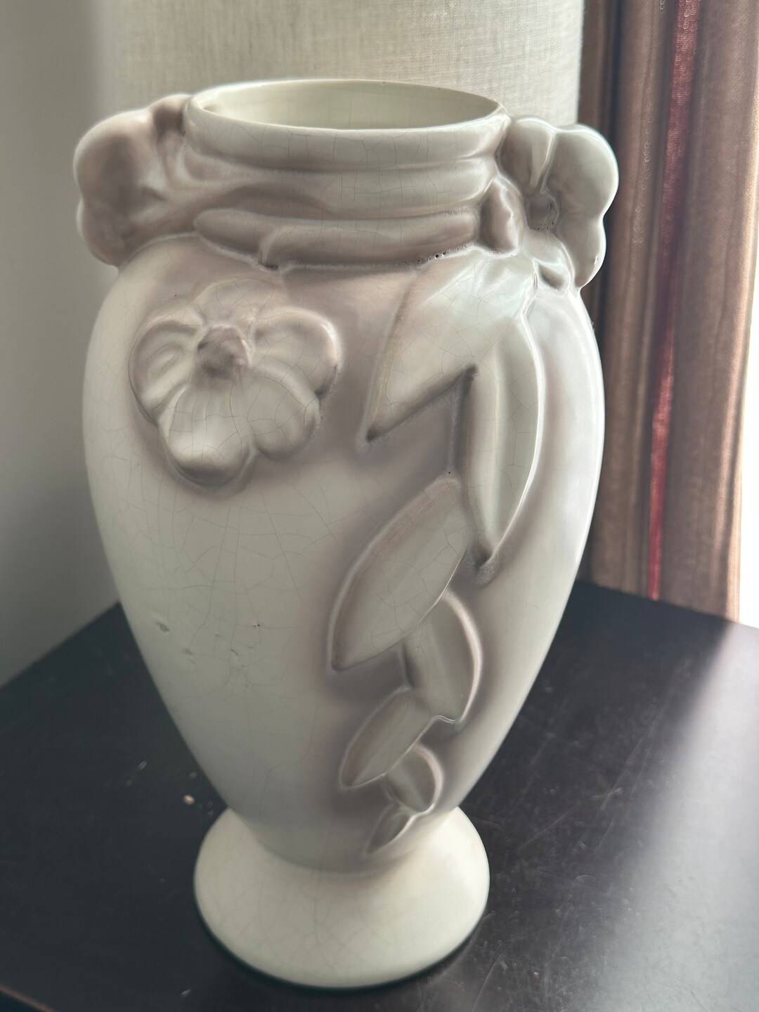 Rum Rill Art Pottery 12" Oatmeal Color Floral Vintage Jar Vas 1931-1942 ...
