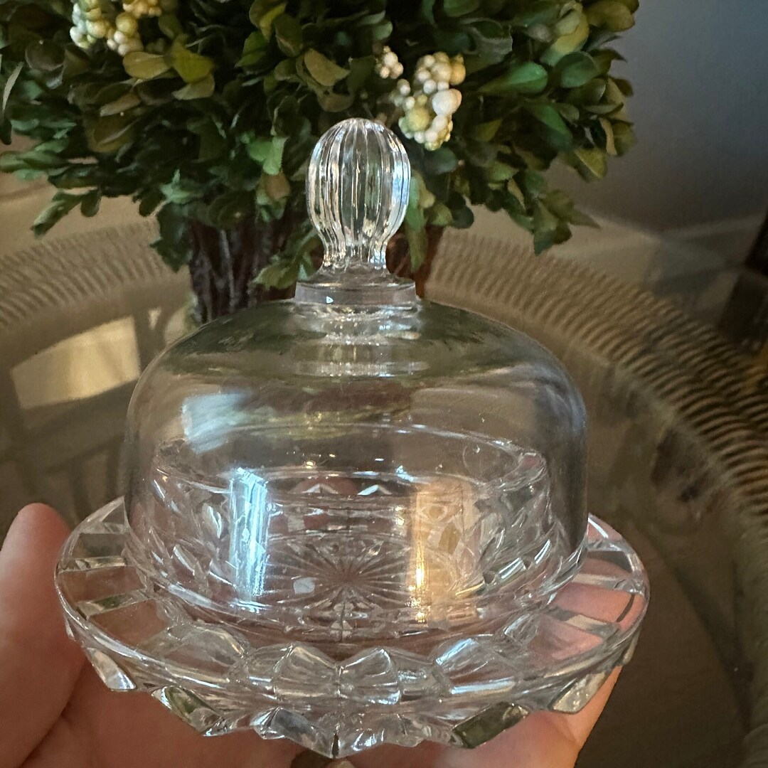 Vintage Mikasa Crystal Small Round Butter Dish With Lid Trinket Dish ...