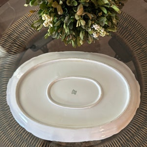 Antique Weimar Germany 14" Oval Heavy Porcelain Serving Platter Pink ...