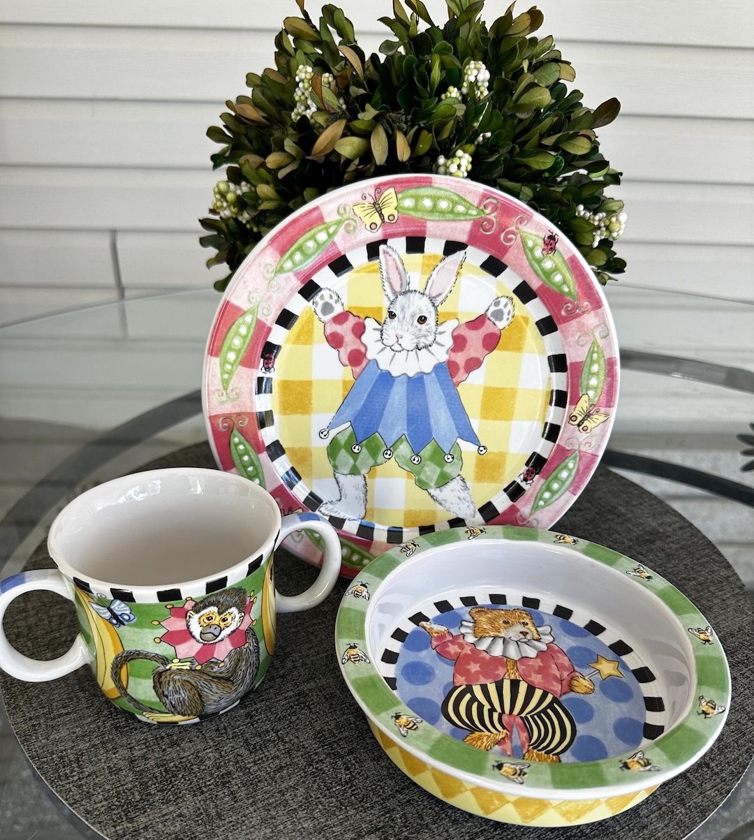 Peas and Thank You Childrens Dinnerware 3 Pc Set by Kelly Barnes ...