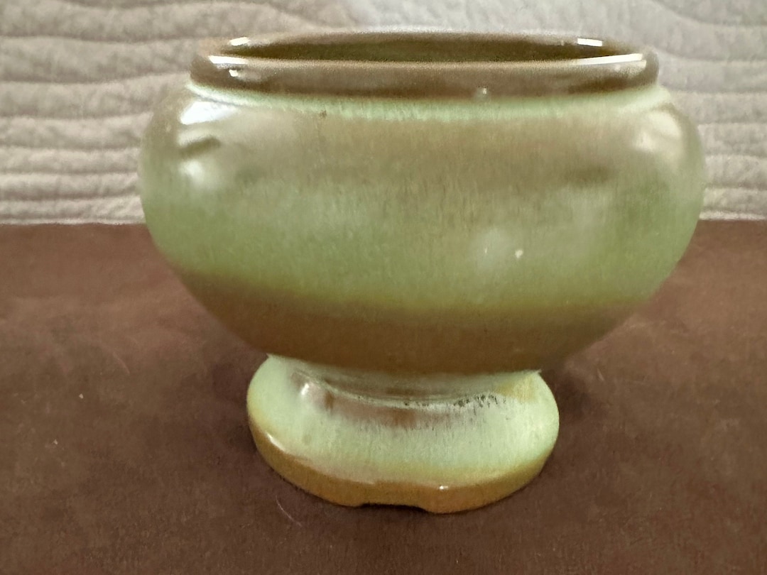 Vintage Frankoma Pottery Prairie Green Footed Planter #22S MCM - Etsy