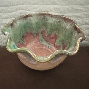 Hand Made Pottery Wavy Rim Medium Earthy Colors Browns Pottery San ...