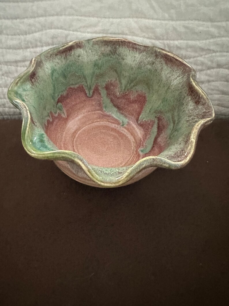 Hand Made Pottery Wavy Rim Medium Earthy Colors Browns Pottery San ...