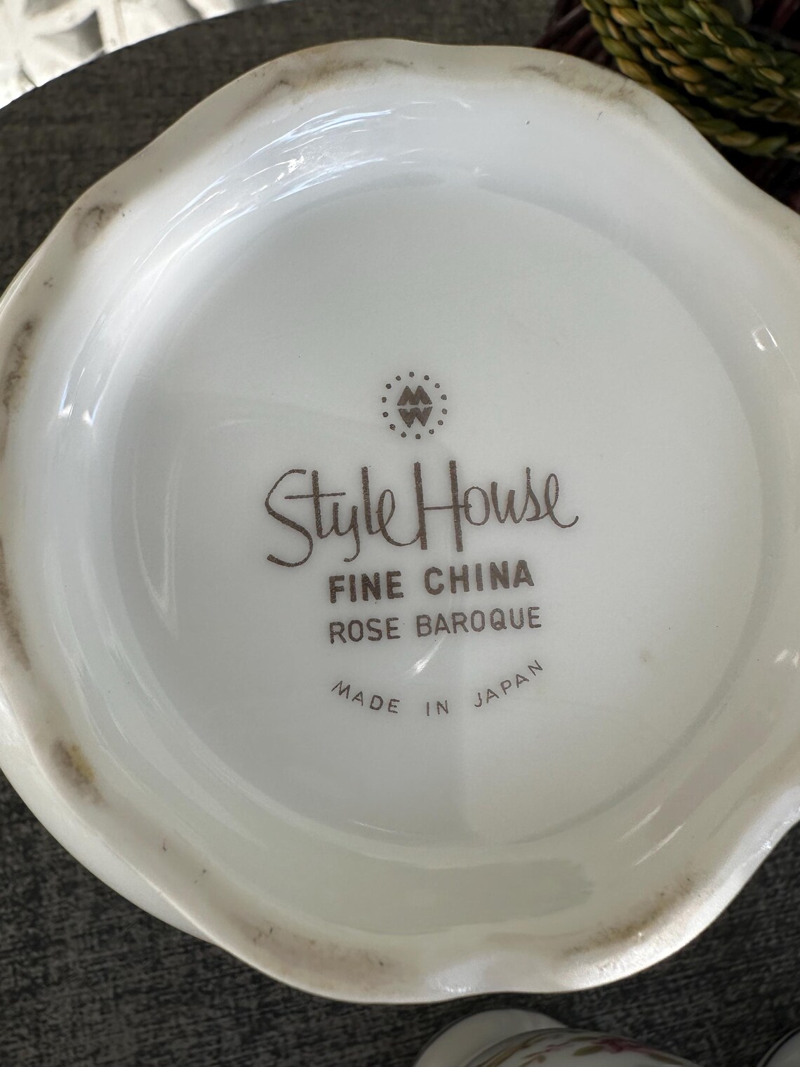 Vintage Rose Baroque Fine China Salt, Pepper, Creamer & Sugar Set - Etsy