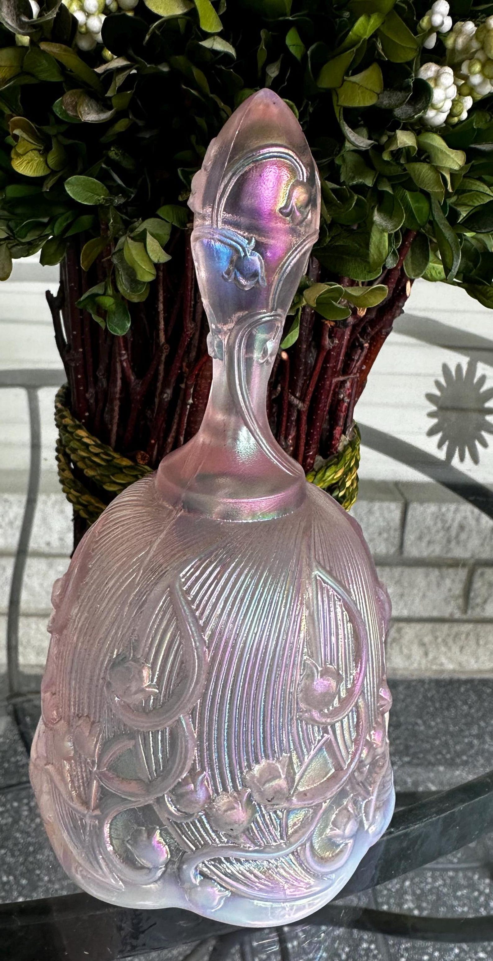 Fenton Lily of the Valley Glass Bell Iridescent Pink Opalescent 95th ...