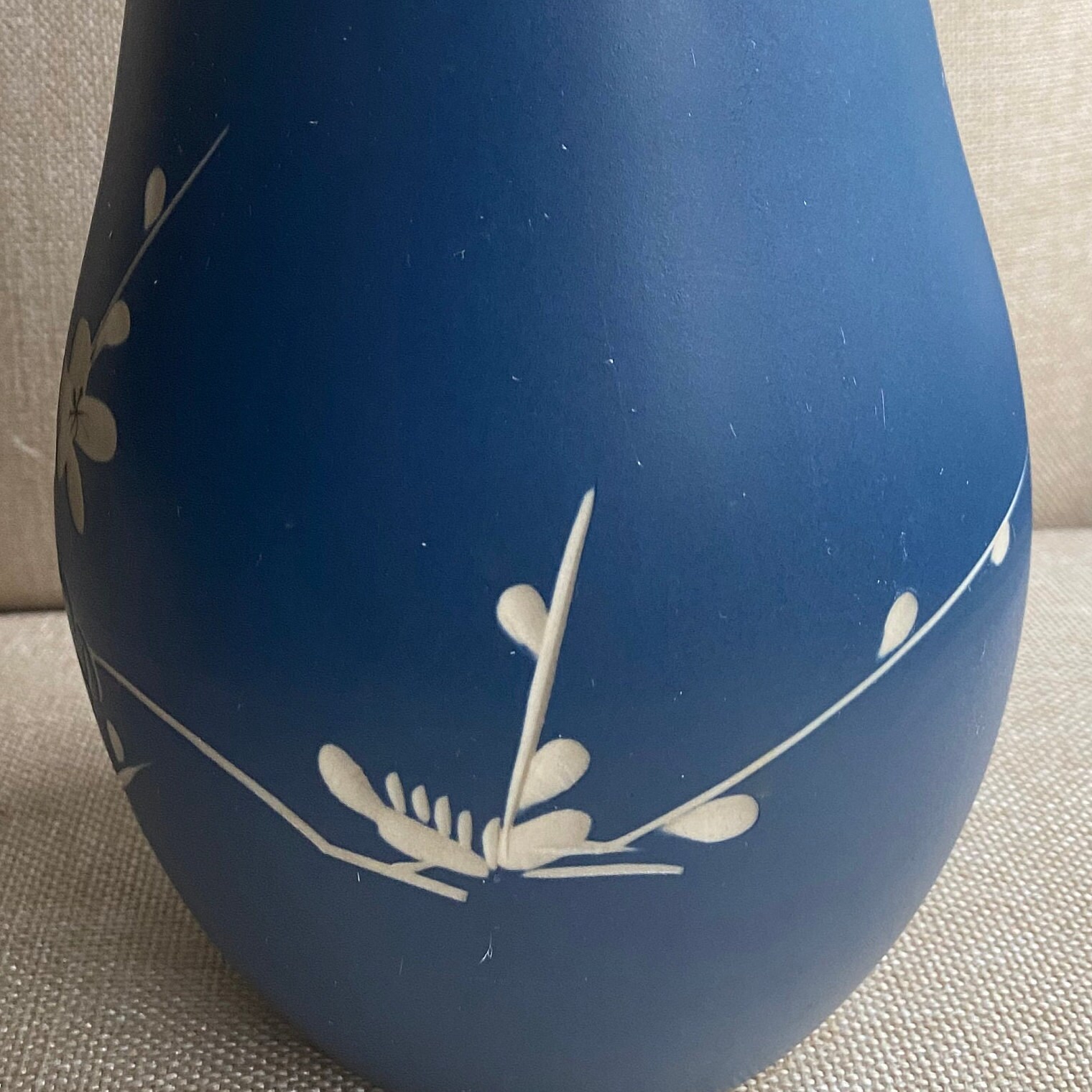 Asian Ceramic Pottery Mid Night Blue Carved Flower Pattern 9 Vase - Etsy