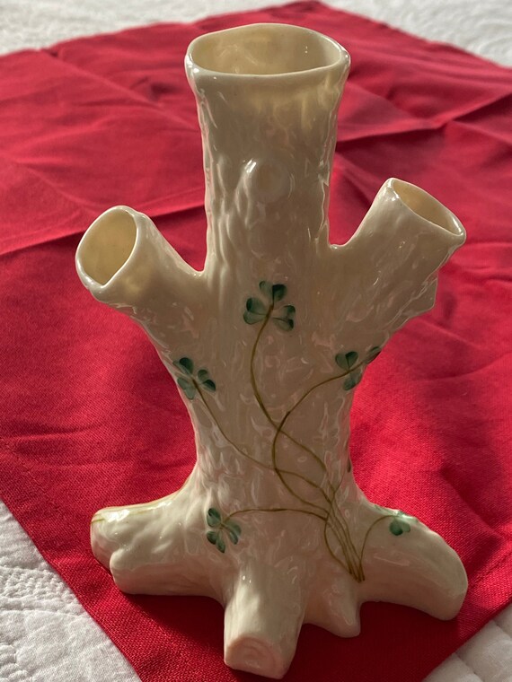 Vintage 3 Branch Tree Trunk Vase Shamrock by BELLEEK POTTERY | Etsy
