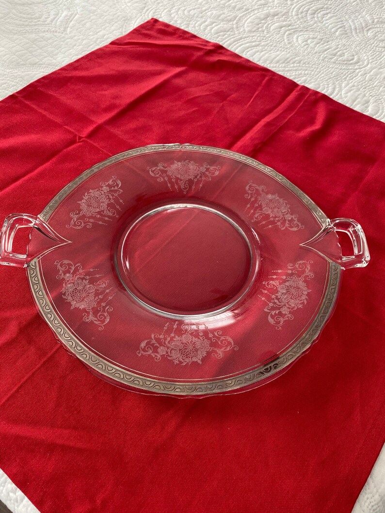 Antique Victorian Etched Silver Rim Elegant 2 Handel Cake | Etsy