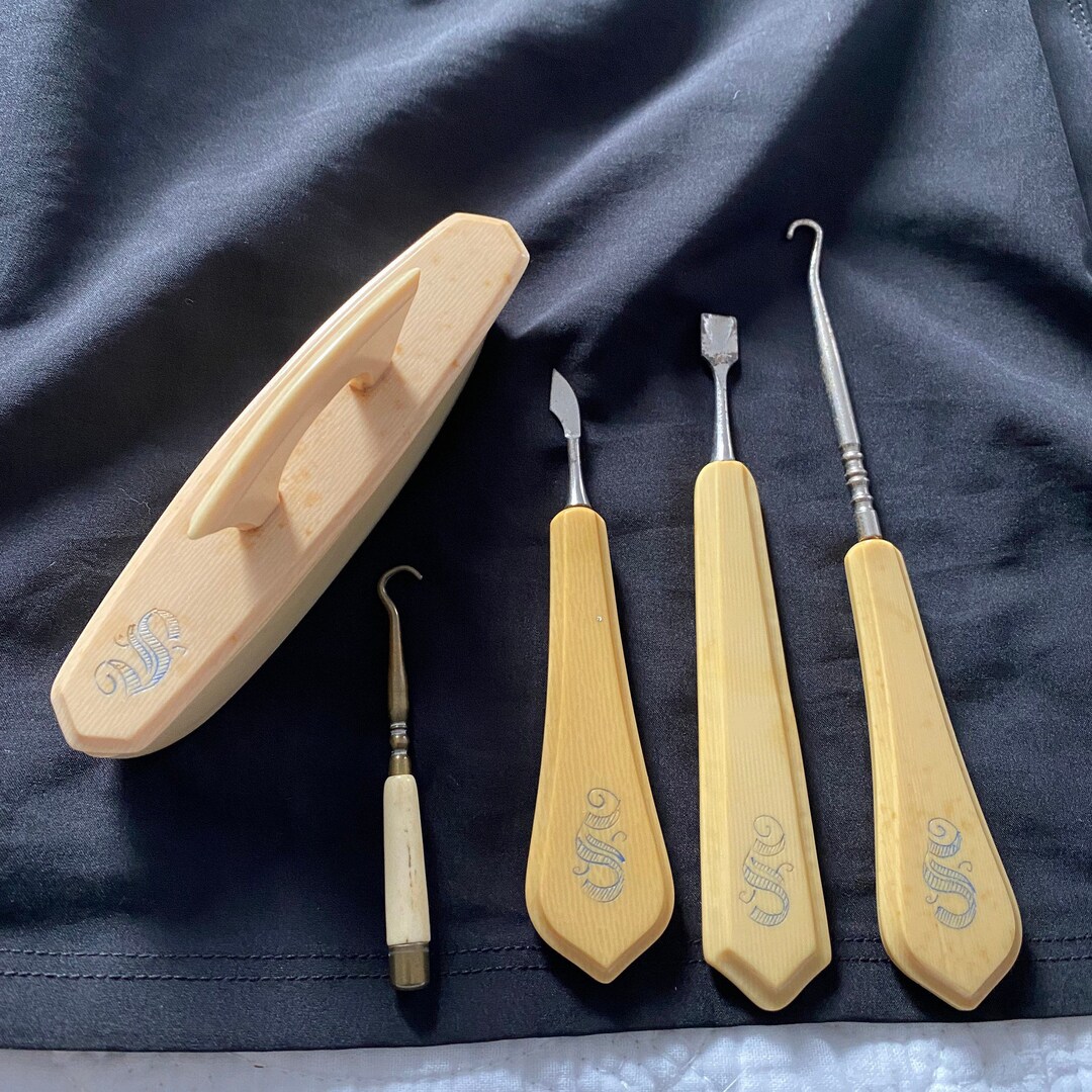 Antique Celluloid 5 Pieces Manicure Set Preowned - Etsy