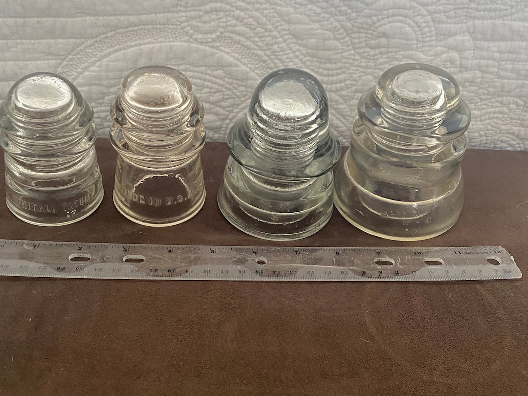 Whitall Tatum 4 Vintage Glass Electric Insulator (transparent, Made in ...
