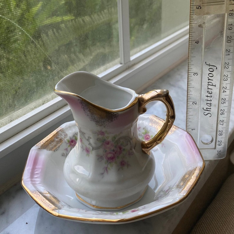 Vintage Lefton China Small Pitcher With Bowl No. 1937 - Etsy