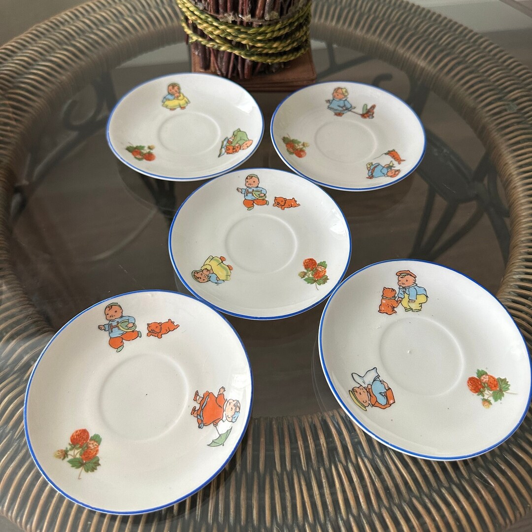 Antique German Porcelain Happifats Baby Plates Rudolstadt - Etsy