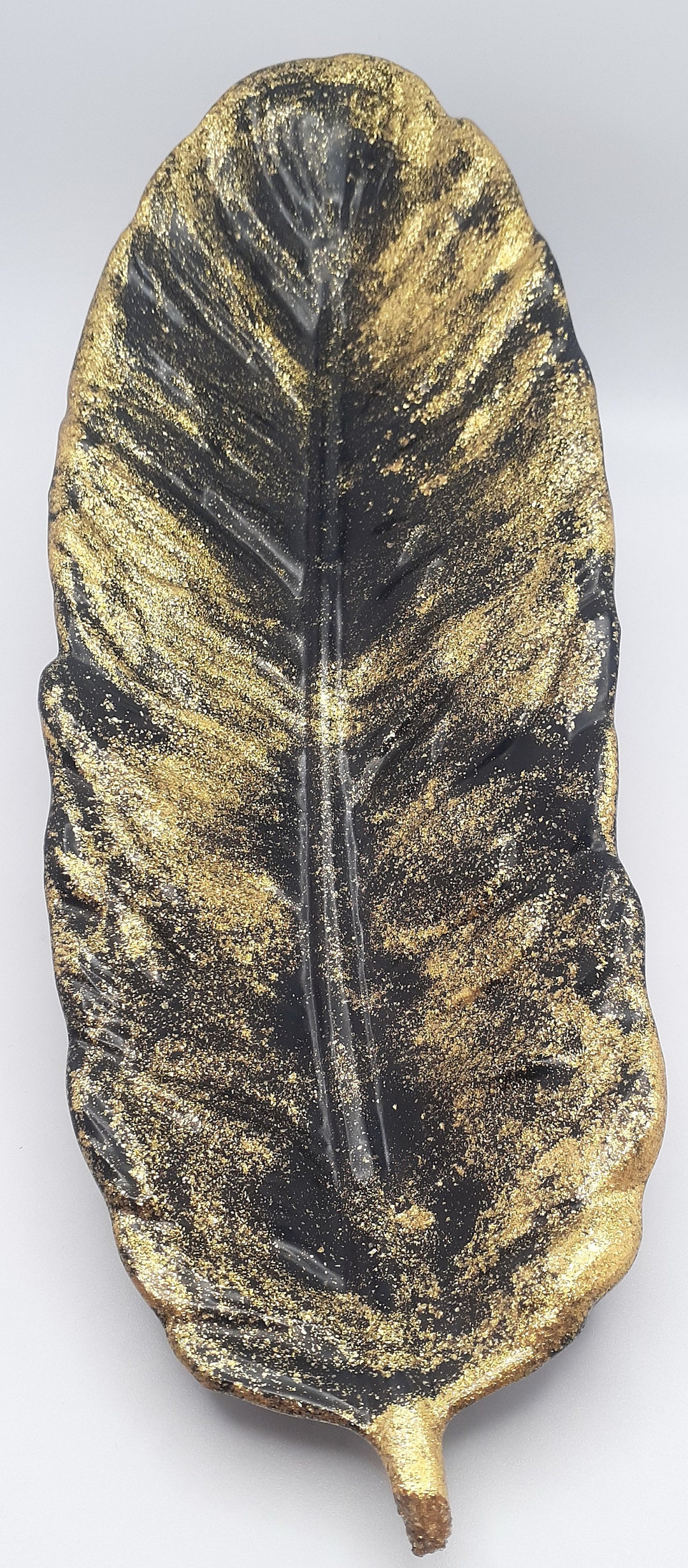 Feather Bowl in Black and Gold - Etsy