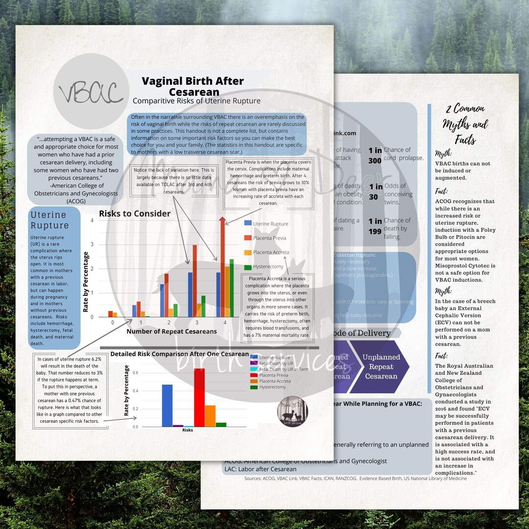 VBAC Risk Comparison Handout - Etsy