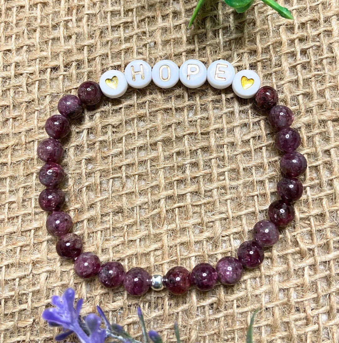 Hope Bracelet, Garnet Gemstones, Encouragement Gift for Women, Birthday ...