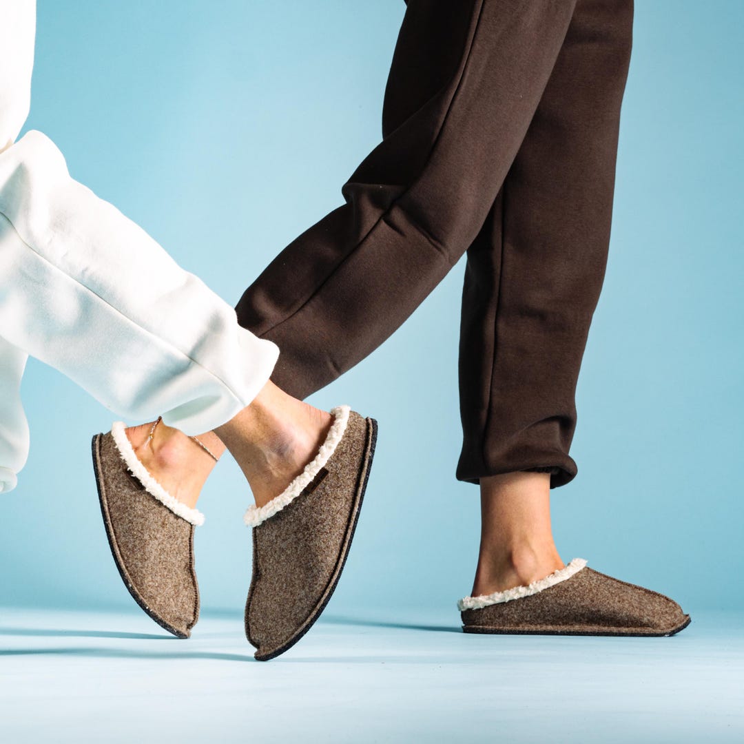 Cuddly Felt Slippers for Women and Men Felt Slippers Made of Wool Felt ...