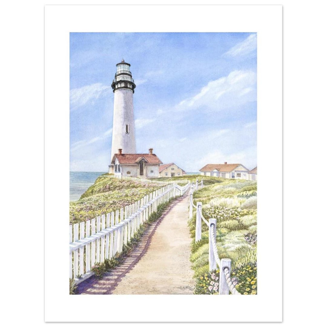 Pigeon Point Lighthouse - Watercolor Print | Carol Riddle, Artist ...