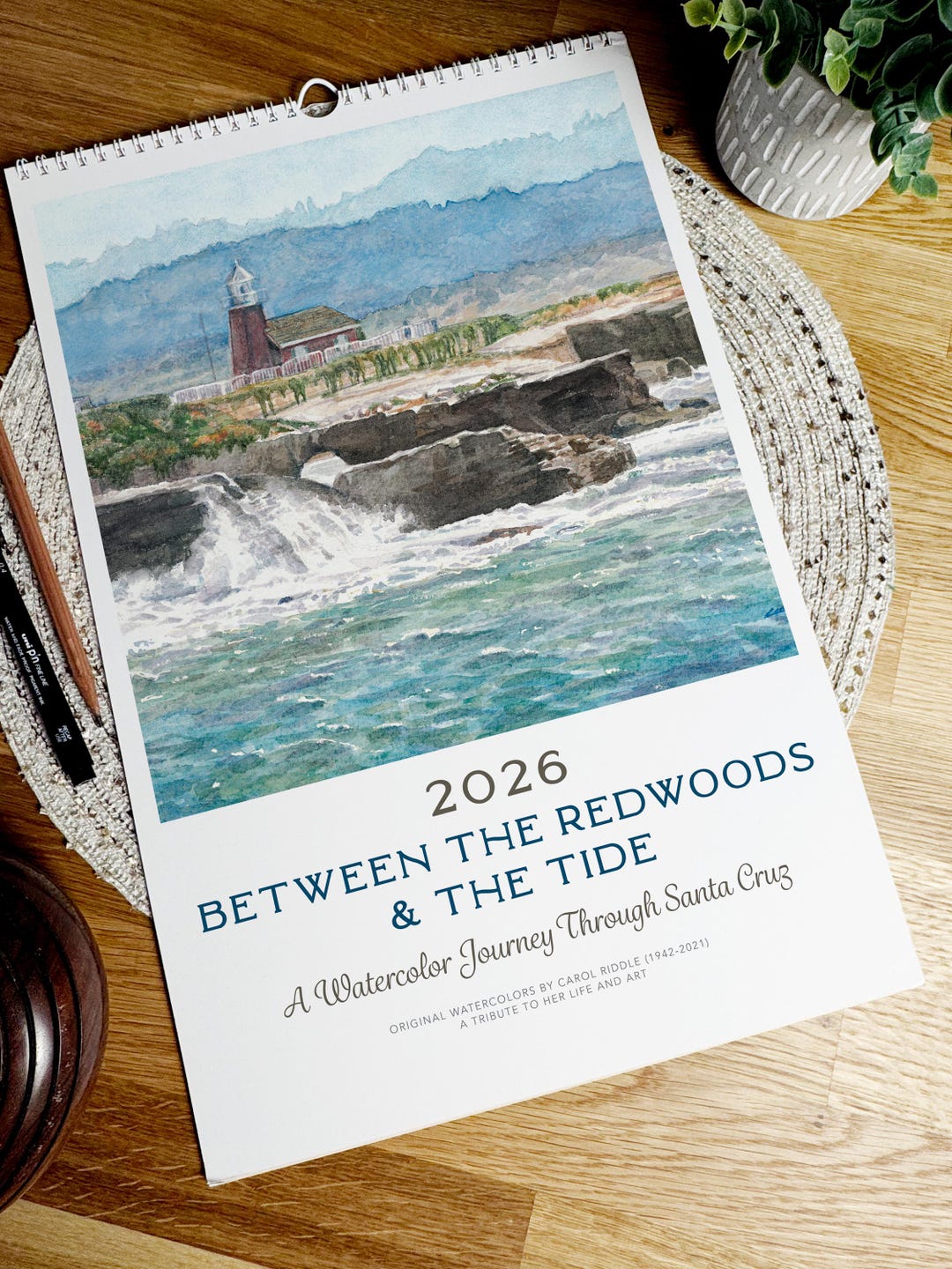 2026 Wall Calendar | Ocean & Redwood Themed | Watercolor | Between the ...