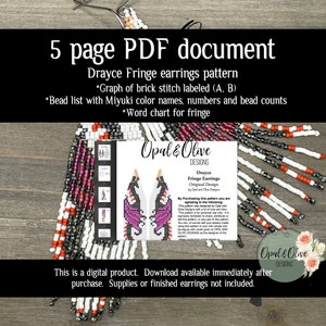 Drayce, Dragon Fringe Earrings Original Pattern by Opal and Olive ...