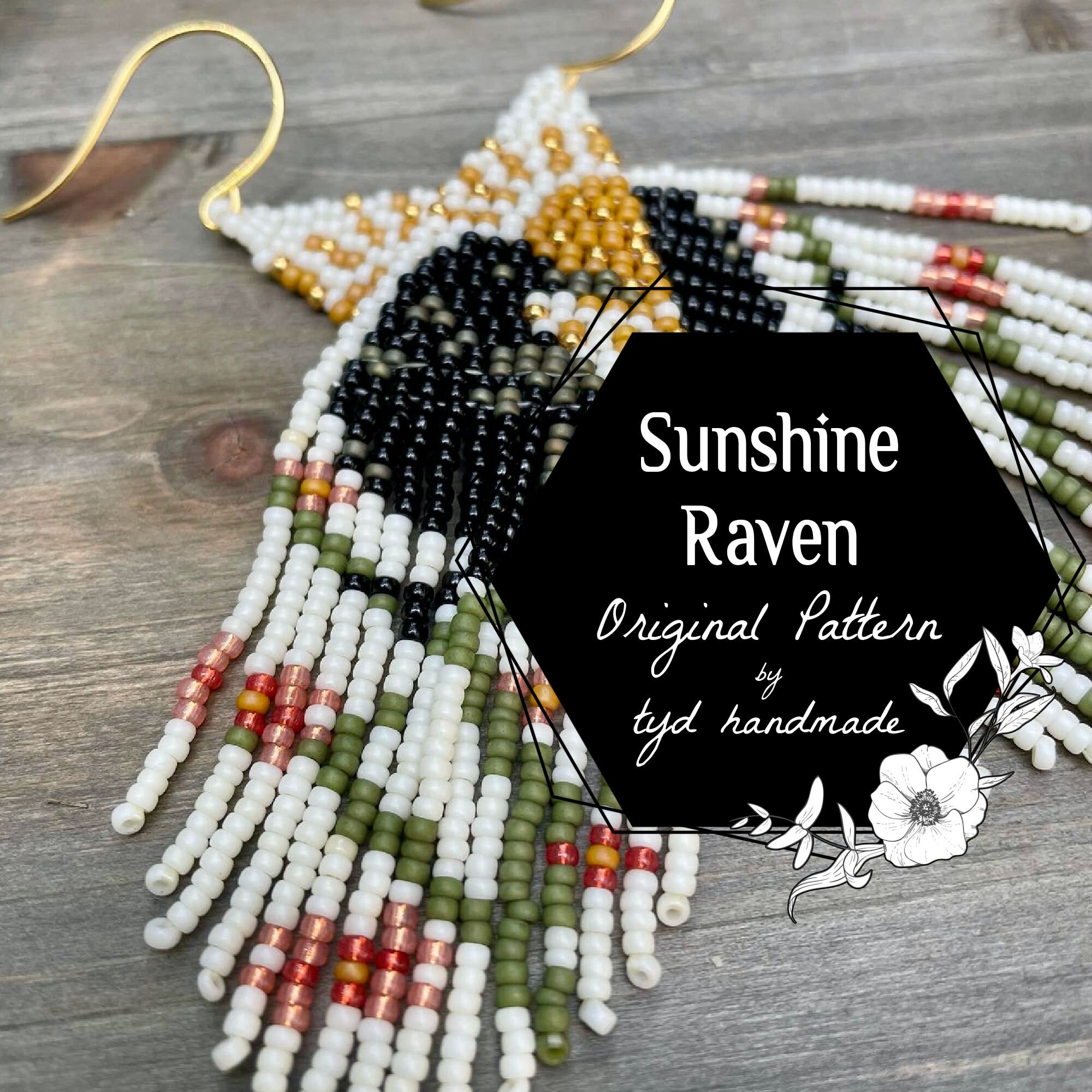Sunshine Raven Fringe Earrings Pattern by Tyd Handmade - Etsy