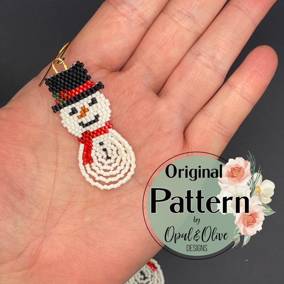 Snowman Fringe Earrings Original Pattern by Opal and Olive Designs - Etsy