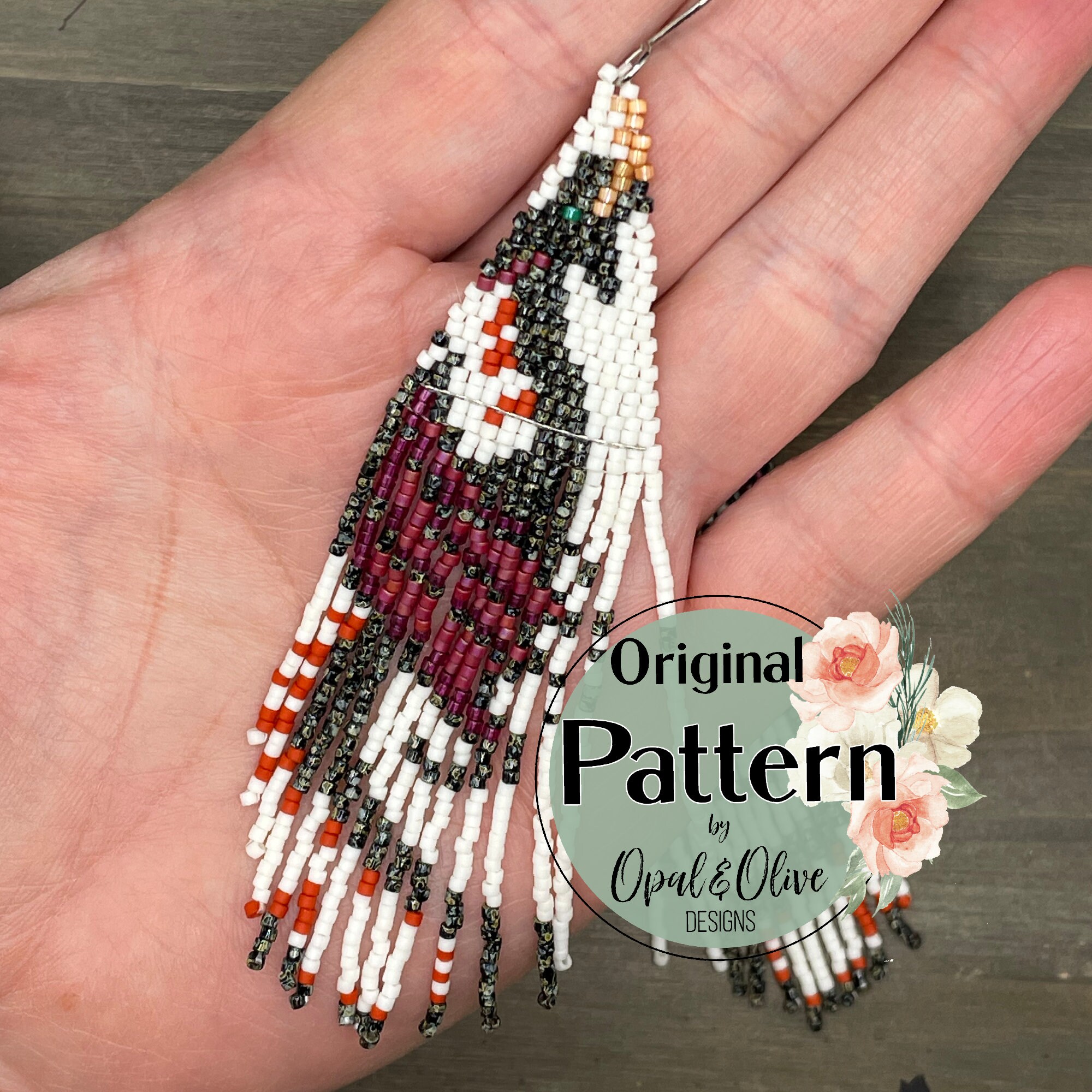 Drayce, Dragon Fringe Earrings Original Pattern by Opal and Olive ...