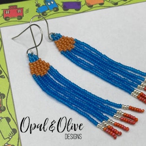 Miss Charlene Hand Beaded Fringe Colored Pencil Earrings - Etsy