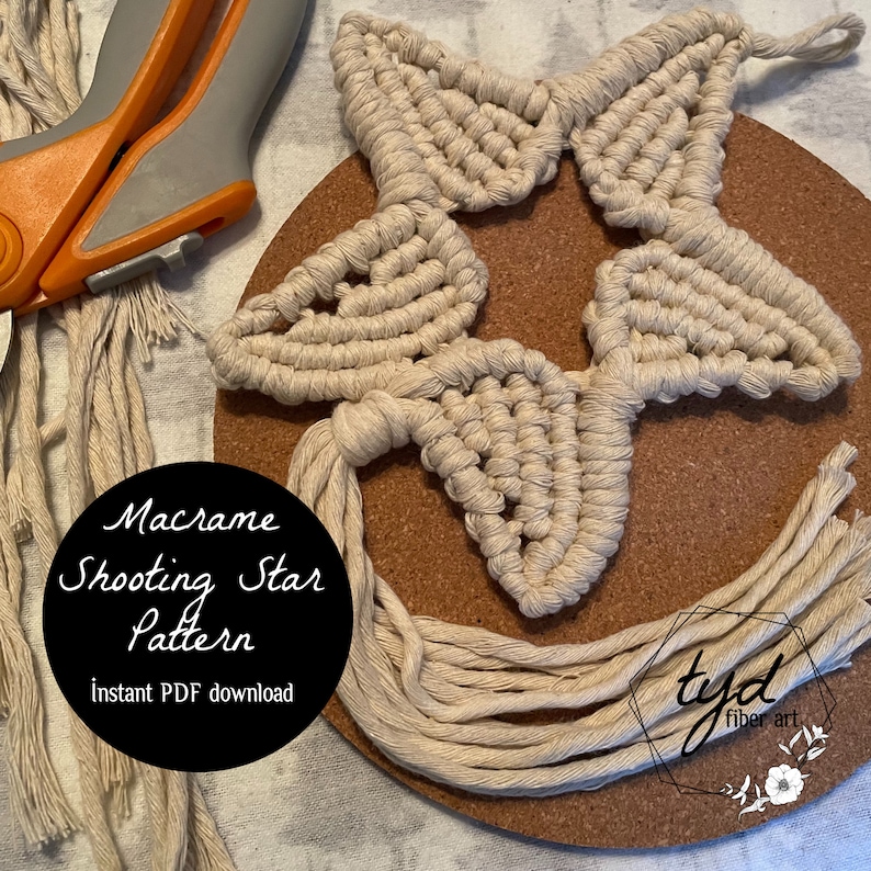 Macrame Shooting Star PDF Tutorial With Bonus Starfish Option - Etsy
