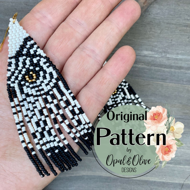 Jenna Night Owl Fringe Earrings Pattern - Etsy