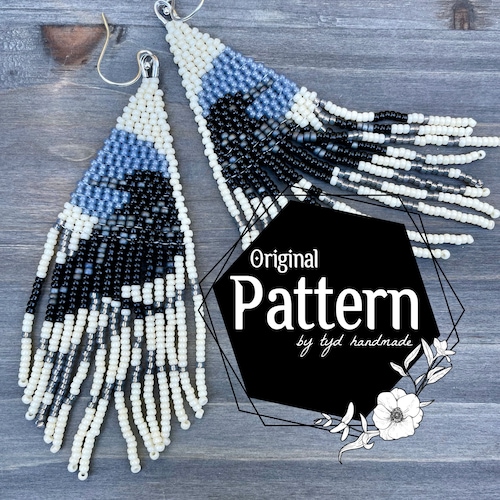 PDF Pattern and Tutorial Long Brick Stitch Fringe Earrings - Etsy