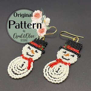 Snowman Fringe Earrings Original Pattern by Opal and Olive Designs - Etsy