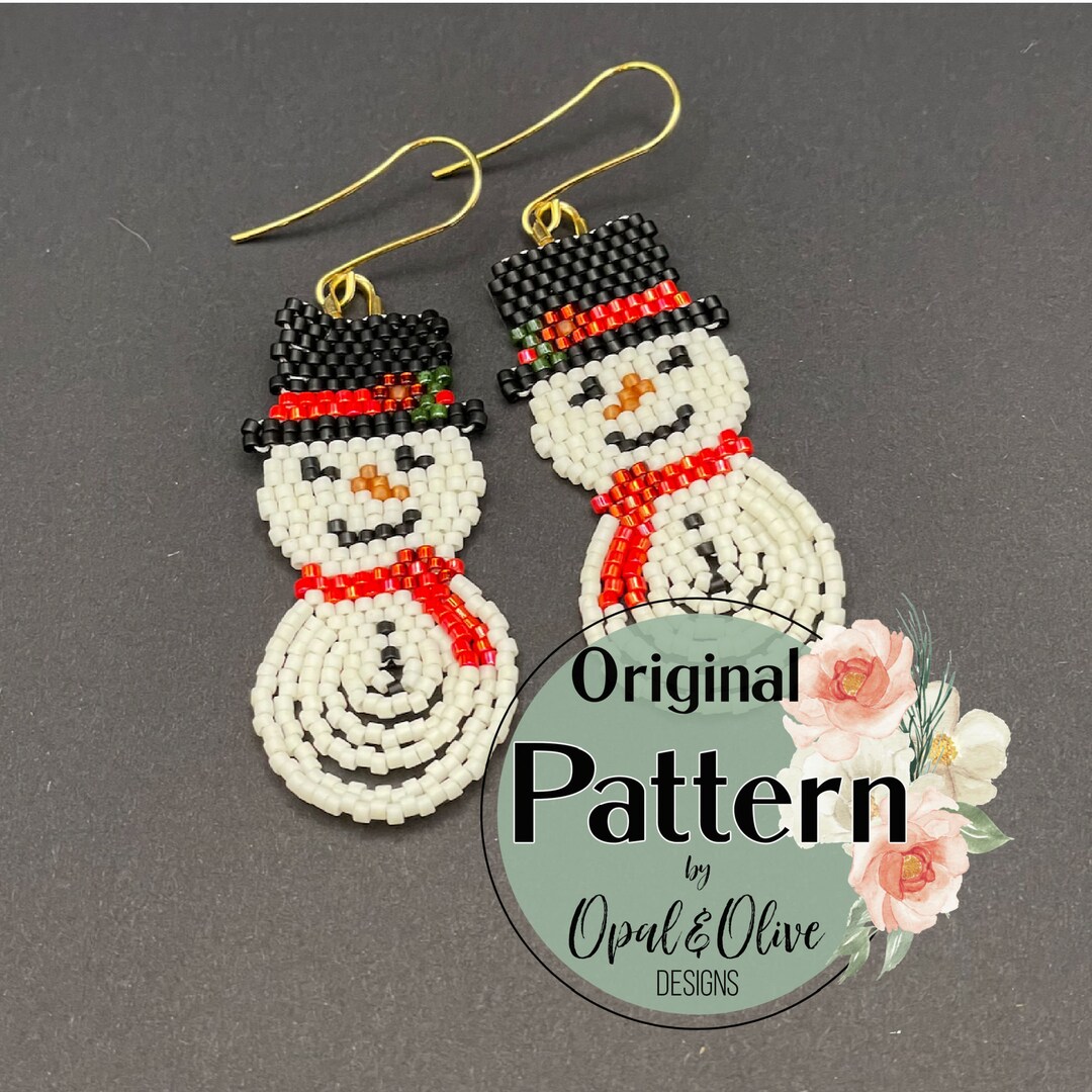 Snowman Fringe Earrings Original Pattern by Opal and Olive Designs - Etsy