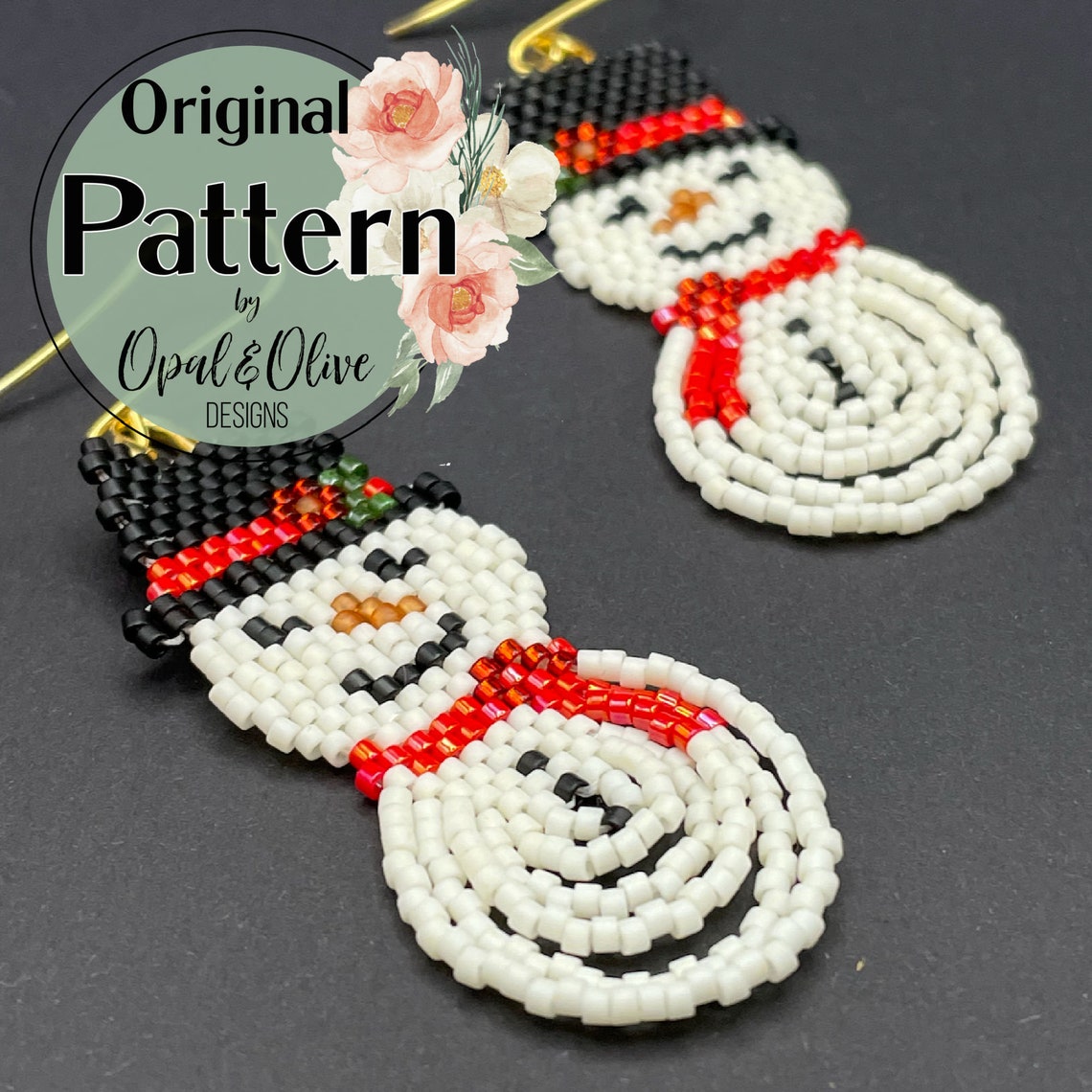 Snowman Fringe Earrings Original Pattern by Opal and Olive Designs - Etsy