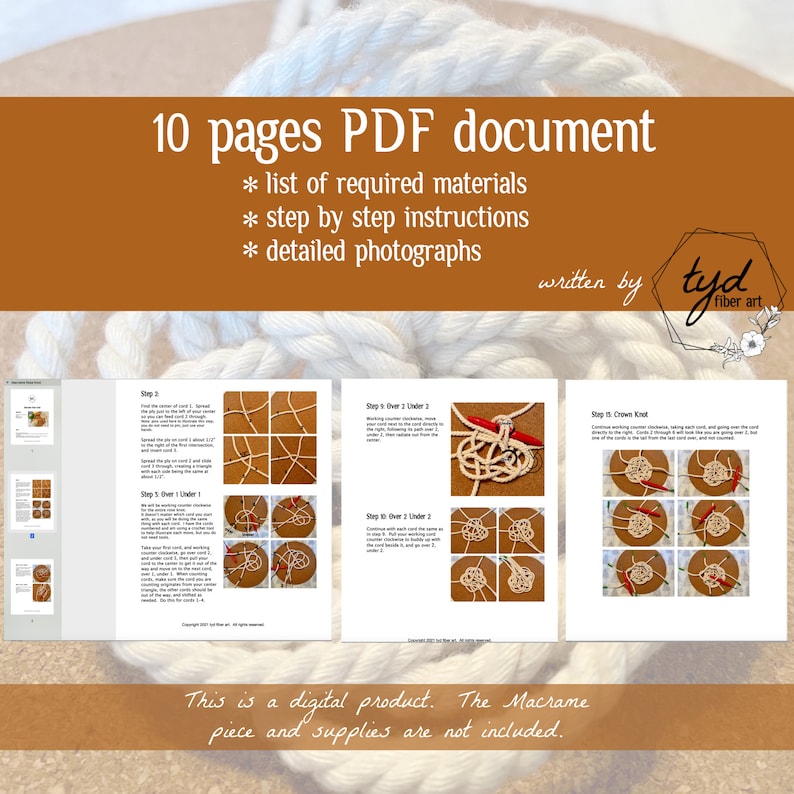 Rose Knot Macrame Pattern PDF - Etsy
