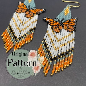 Monarch Fringe Earrings Original Pattern by Opal and Olive Designs - Etsy