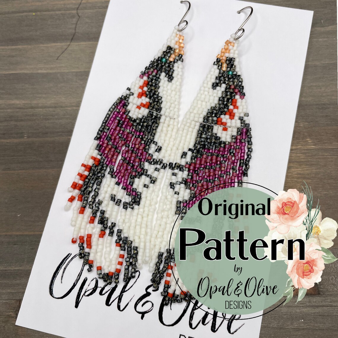 Drayce, Dragon Fringe Earrings Original Pattern by Opal and Olive ...