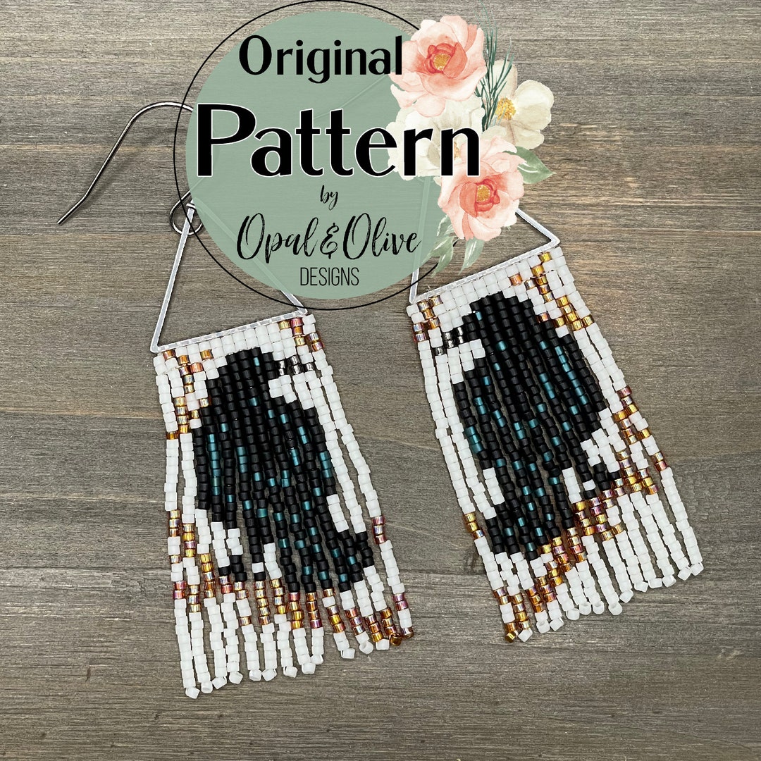Branwen Raven Fringe Earrings Pattern by Opal and Olive Designs - Etsy