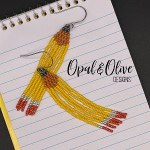 Miss Charlene Hand Beaded Fringe Pencil Earrings - Etsy