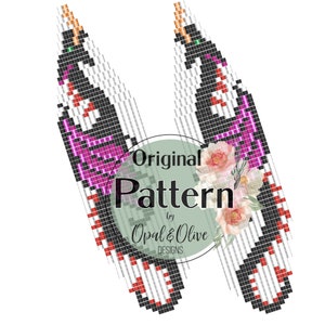 Drayce, Dragon Fringe Earrings Original Pattern by Opal and Olive ...