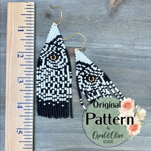 Jenna Night Owl Fringe Earrings Pattern - Etsy