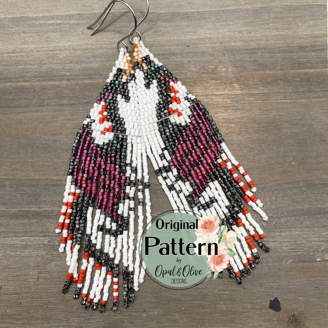 Drayce, Dragon Fringe Earrings Original Pattern by Opal and Olive ...