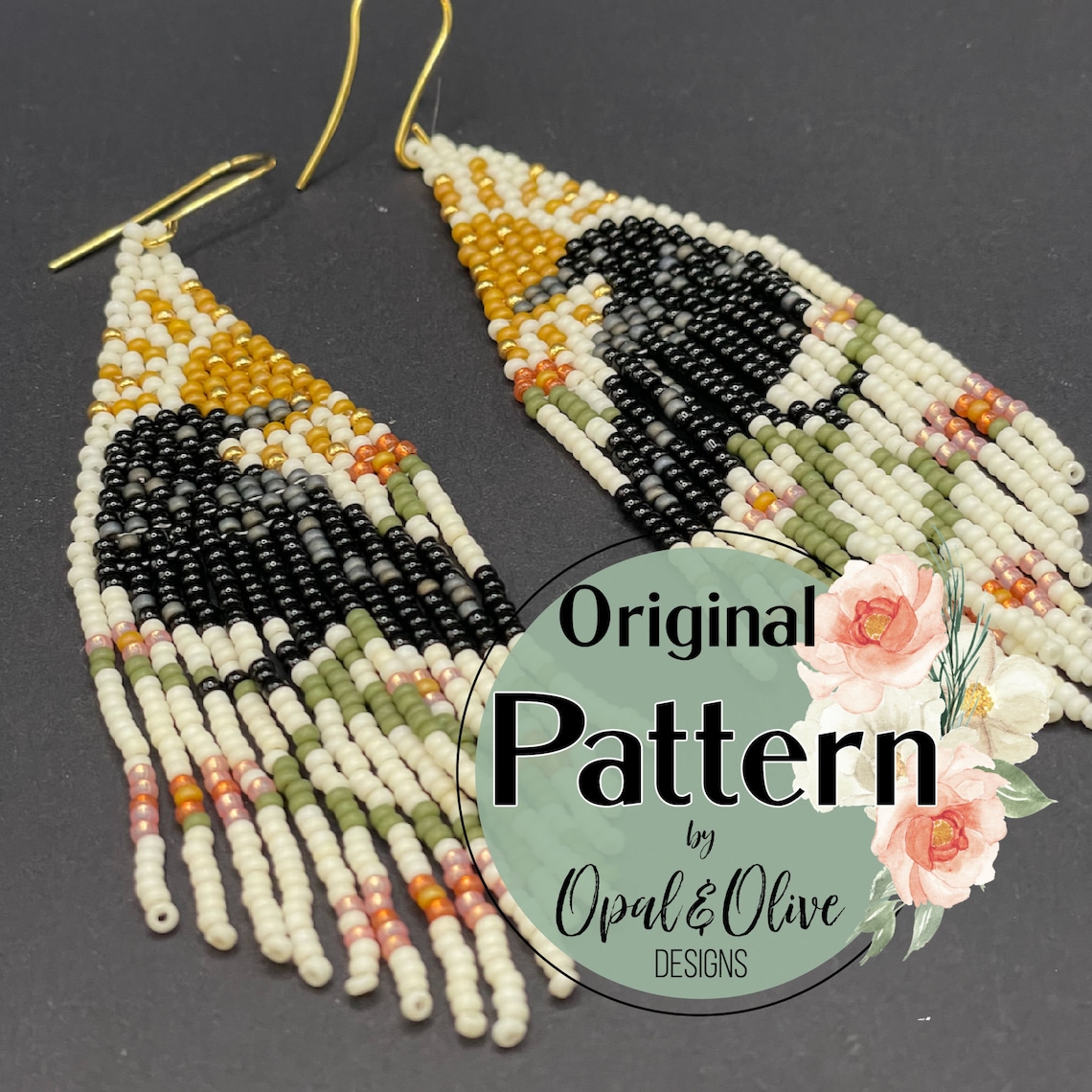 Sunshine Raven Fringe Earrings Pattern by Opal and Olive - Etsy