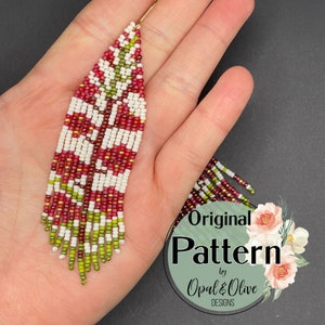 Elizabeth Beaded Fringe Fireweed Earrings Pattern by Opal and Olive ...